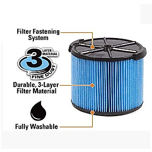 Filter replace RIDGID VF3500 3-Layer Wet/Dry Vacuum Dust Filter for RIDGID WD4050 3 to 4.5 Gallon Vacuums.