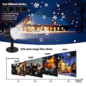 Christmas Projector Lights LED Landscape Projection Moving Snowfall Lights AOFAN Christmas Snowflake Rotating Projectors Lights Indoor & Outdoor Spotlights Decor Stage Irradiation & Garden Tree Wall