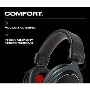 Fnatic REACT+ Gaming Headset for Esports with 53mm Drivers, Precise 7.1 Surround Sound and Advanced USB Sound Card, [Windows compatible], Metal Frame, Broadcaster Detachable Microphone, 3.5mm Jack
