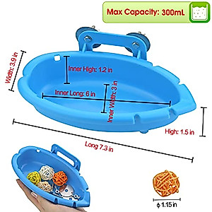 Mygeromon Bird Bath for Cage- Small Tub Bowl for Hang Inside Cage Birdbath Shower for Parrot/Parakeets/Cockatiels/Canary/Budgerigar (Blue)