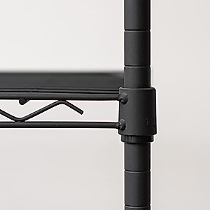 IRIS USA, 4-Tier Adjustable Storage Wire Shelving Unit (200 lbs Loading Capacity per Shelf), Wire Storage Unit with Metal Shelves, Kitchen Rack, Bakers Rack, Matte Black (36" L x 14" W x 53" H)