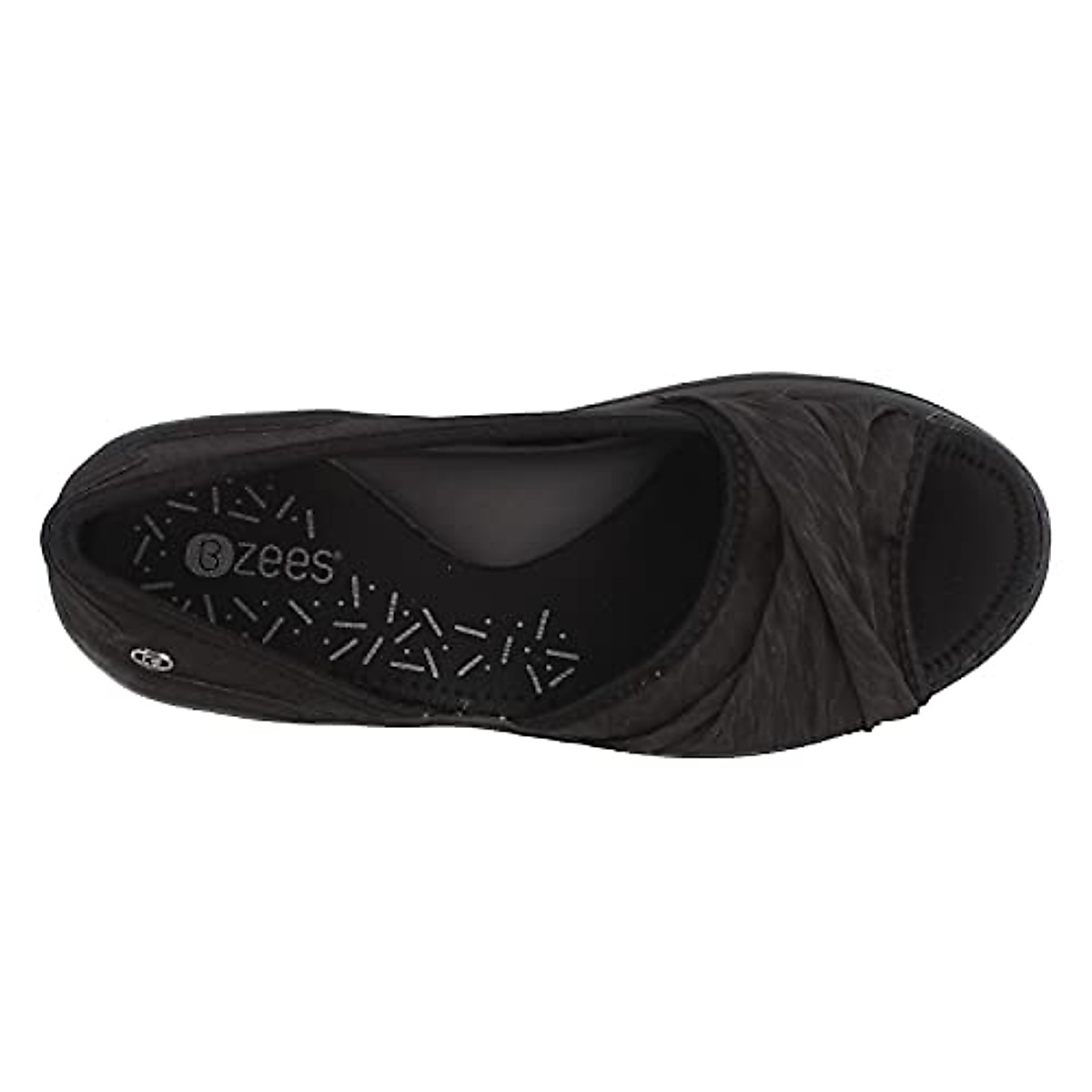 Bzees Women's REMIX Shoe, Black pucker Mesh, 9.5 M US