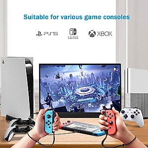 ZEUSLAP 15.6 Inch Portable Monitor, 1920x1080 Full HD IPS Portable Screen with HDMI+USB-C Ports for Laptop/MacBook Pro/PC/Switch/Xbox/PS4/Smartphone, Including Smart Cover (Common