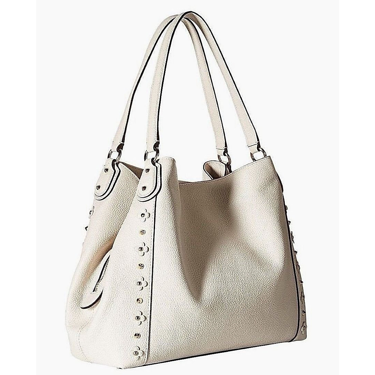 Coach Edie Leather Shoulder Bag with Floral Rivets - #F33700