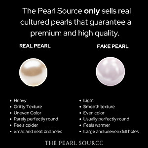 THE PEARL SOURCE Round Pink Freshwater Real Pearl Earrings for Women - 14k Gold Stud Earrings | Hypoallergenic Earrings with Genuine Cultured Pearls, 7.0-7.5mm