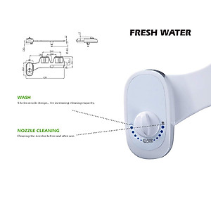 Home Bidet Self-Cleaning Retractable Nozzle Bidet Fresh Water Spray Non-Electric Mechanical Bidet Toilet Seat Attachment (Double nozzle(B))