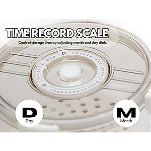 NEBQUINETTI Lettuce Keeper for Refrigerator with Lids 3-Piece Set Date Chronograph Airtight BPA-Free Removable Drain Tray and Air Vents