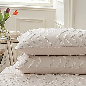 SLEEPBELLA King Comforter Set, Cream Farmhouse Bedding Comforter, Vertical Tufted Design,King Bed Set Lightweight and Fluffy (King,104" W x 90" L, 3 Pieces)