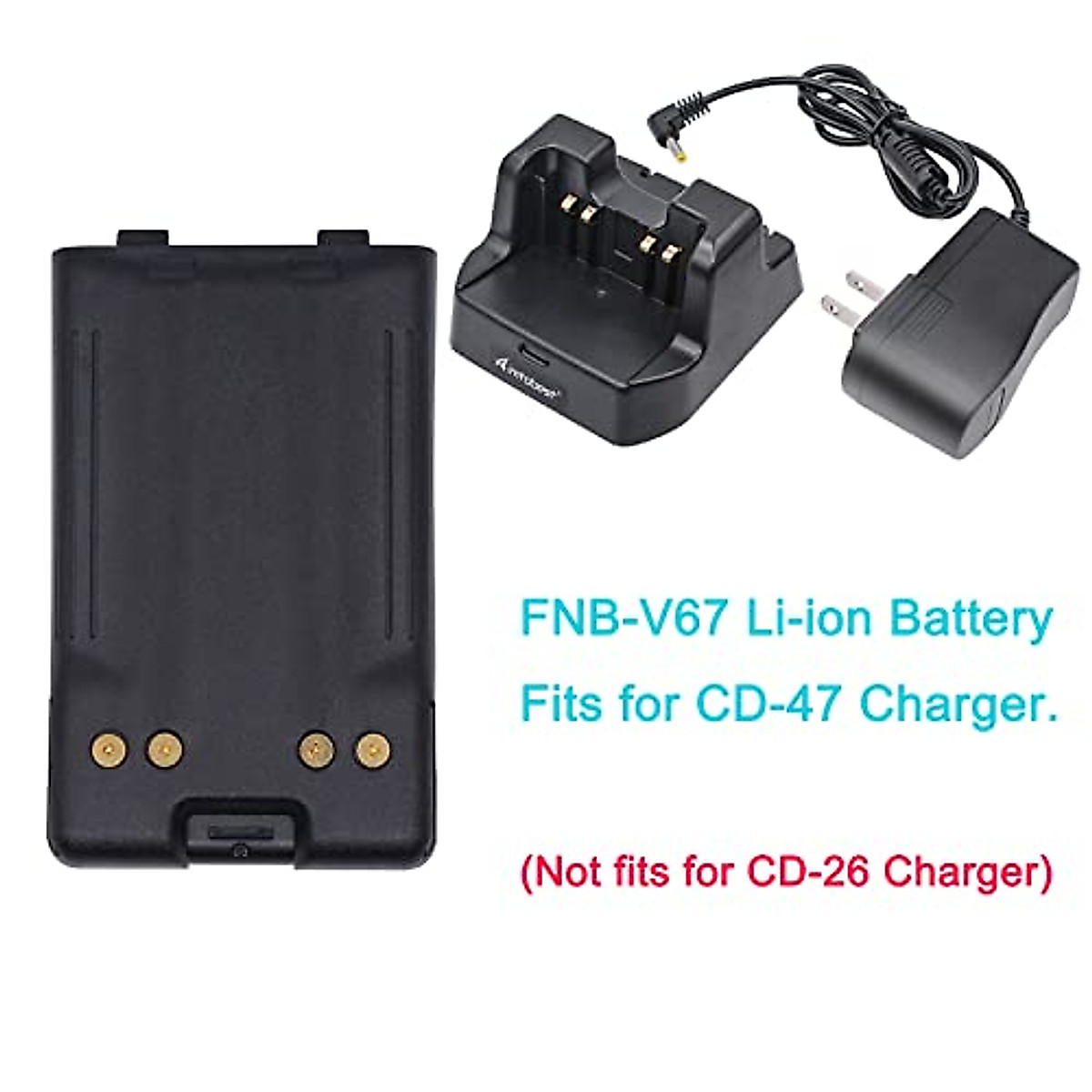 Aimtobest FNB-V67 FNB-V67Li 2200mAh Li-ion Battery Compatible for Yaesu Vertex Radio FT-60R FT-60 FT60R FT60 VX110 VX150 VX170 VX400 VX800 (Not Fits for CD-26 Charger)