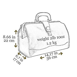 Time Resistance Leather Doctor Bag Medical Satchel Unisex Black