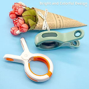 Sanyeyufeng Beach Towel Clips for Beach Chair 10 Packs Towel Clips for Chairs Cruise Pool, Large Strong Clothes Clips Keep Towel from Blowing Away, Beach Cruise Essentials Must Haves (White+Green)