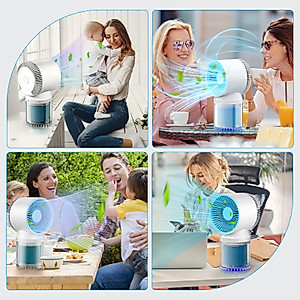 KONSIDEN Desk Fan with Air Freshening, 13 inch Quiet Table Fan, Whole Room Air Circulator Fan, Rechargeable Desk Fan, Cooling & Air Freshening, Ideal for Bedroom, Office, Livingroom