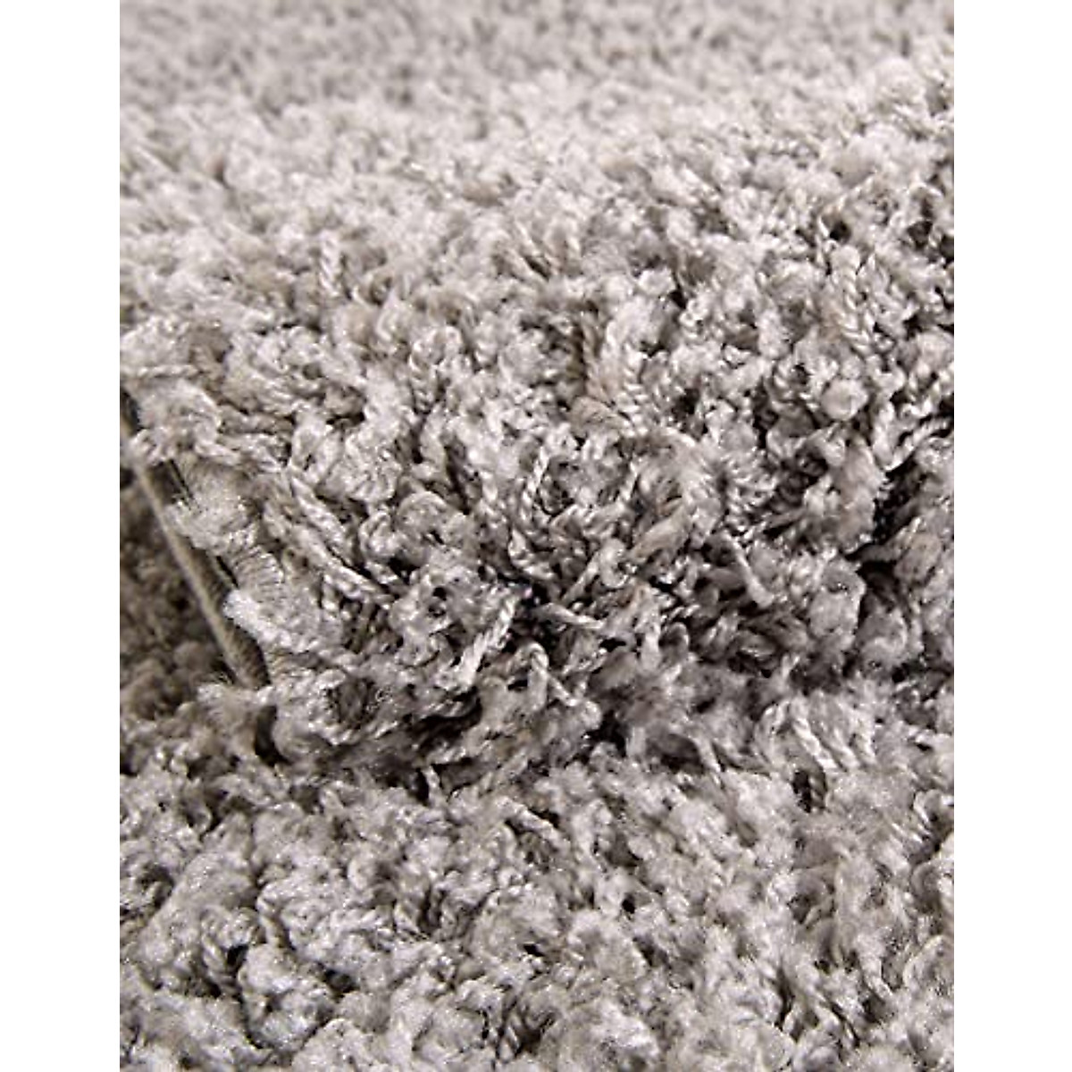 Rugs.com - Über Cozy Solid Shag Collection Rug – 7' x 10' Cloud Gray Shag Rug Perfect for Bedrooms, Dining Rooms, Living Rooms