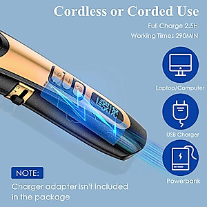 Hair Clippers for Men, Rechargeable Cordless Hair Clippers Beard Trimmer, Professional Electric Barber Home Hair Cutting Grooming Kit for Men Women Kids, LED Display