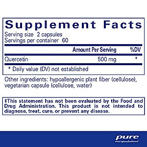 Pure Encapsulations Quercetin | Supplement with Bioflavonoids for Immune, Cellular, and Cardiometabolic Health* - 120 Capsules