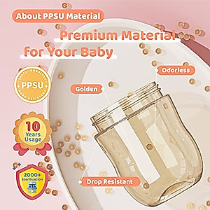 SUPERMAMA Sippy Cups for 1+ Year Old with Spout & Straw(11 Oz), PPSU No Spill Sippy Cups with Weighted Straw, Spill Proof Training Toddler Cups With Handle for Baby 6+ Months