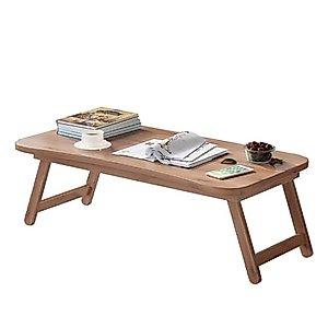 Folding Bamboo Coffee Table, Japanese Tatami Low Table, Portable Bay Window Table, Living Room Tea Table, No Assembly Required (Color : A, Size : 70 * 38 * 25cm)