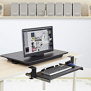Mount-It! Clamp Keyboard Tray - Ergonomic Under Desk Pull Out Keyboard and Mouse Platform with No-Drill Easy Installation - Slides Under Desk Increase Desk Space - 27 Inch Wide