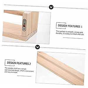 LIFKICH 1set Wooden Shelf Multi-Function Wall Shelf Bathroom Floating Shelves Wall Hanging Rack Modern Floating Wall Floating Shelf Hanging Wall Shelves Wall Towel Rack Shelf Decor Khaki