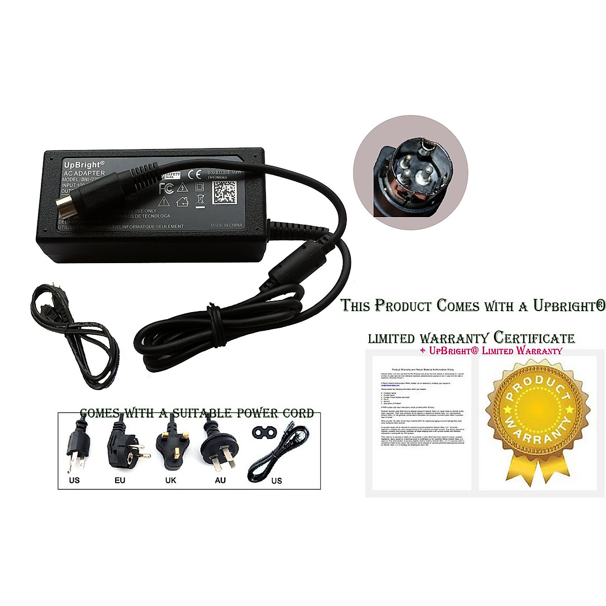 UpBright 3-Pin 16V AC/DC Adapter Compatible with Harman Kardon SoundSticks I II III 1 2 3 iSub 2000 Speaker Sound Sticks NU40-2160150-I3 NU40-2160150-13 AP3211-UV SOUNDSTICKS3AM 1.5A Power Supply Cord