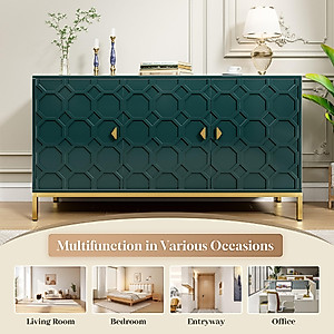 Boyel Living Sideboard Cabinet, Modern Storage Cabinet with 3-Door, Accent Cabinet for Living Room, Hallway, Entryway or Kitchen (Green)