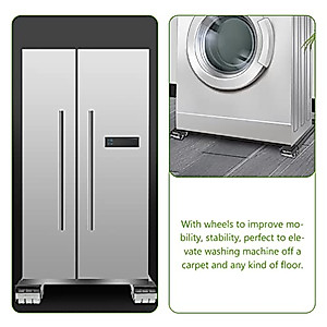 DOITOOL Furniture Washing Machine Dolly Extendable Appliance Rollers Washing Machine Stand Wheels Fridge Appliance Dolly Movers Mobile Washer and Dryer Moving Base
