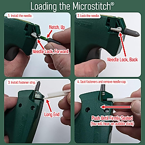 MicroStitch Tagging Gun Kit – Includes 1 Needle, 540 Black Fasteners & 540 White Fasteners (Starter Kit)