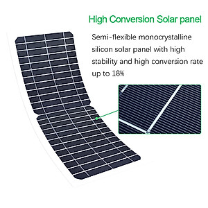 Socentralar Flexible Solar Panel Kit 12v/10w, Photovoltaic PV Module Charger with Controller USB and DC Alligator Clip Cable Outdoor Camping Emergency Lighting