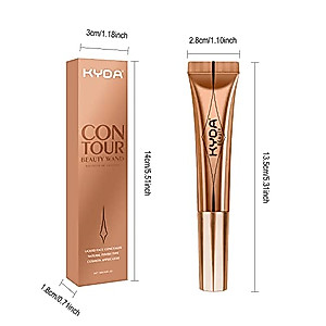 KYDA Contour Beauty Wand, Liquid Face Concealer Contouring with Cushion Applicator, High Coverage Natural Matte Finish, Lightweight Blendable Super Silky Cream Contour Stick, by Ownest Beauty-Medium