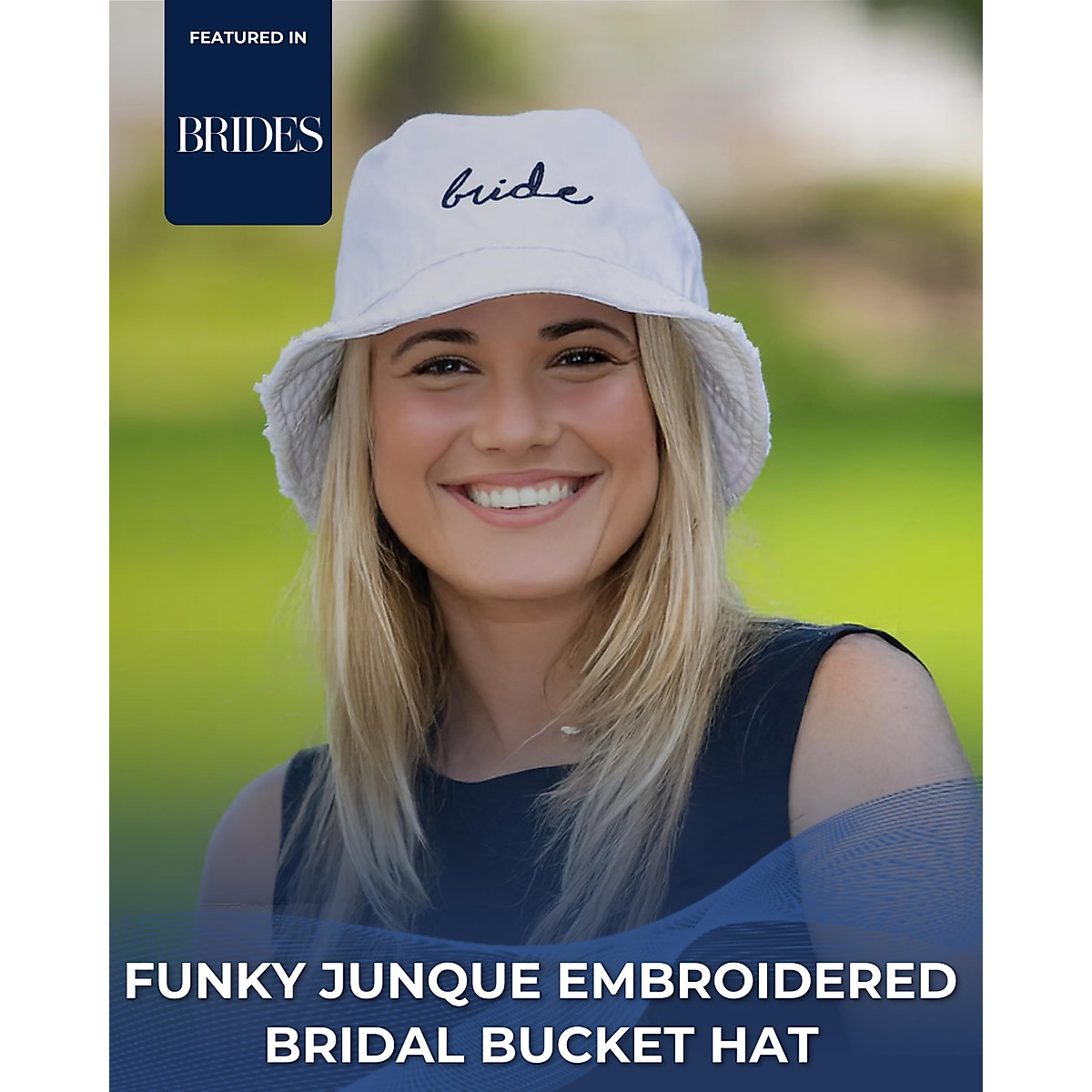 Funky Junque Vintage Embroidered Bucket Hat for Women Bundle: 1 Bride & 6 Squad (7 Pack)