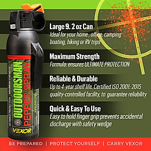 VEXOR® Outdoorsman 9.2 oz. Pepper Spray 25-foot range for Ultimate Protection from Zarc™