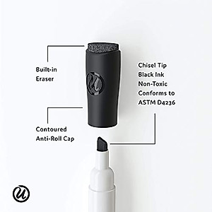 U Brands Magnetic Dry-Erase Board, 24 X 18 Inches, Black Wood Frame