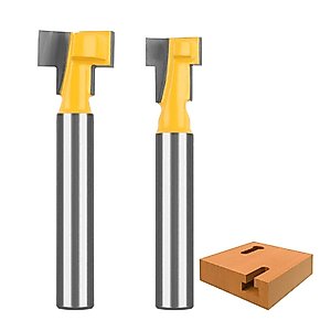 KOWOOD 2pcs 1/4 Inch Shank Keyhole Router Bit Set - 3/8 &1/2 inch in Blade Diameter