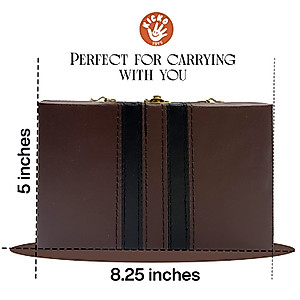 Kicko Premium Classic Domino Set - Jumbo - Double Six - 28 Thick Pieces in Durable Wooden Vegan Leather Box for Boys, Girls, Adults, Kids Party Favors and Game Night Use - Up to 2-4 Players