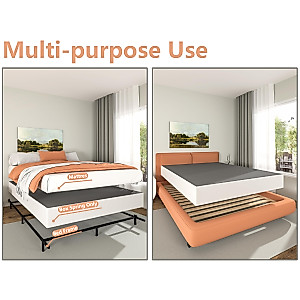 Vitverve Box Spring for Queen Bed, 9 Inch High Metal Queen Box Spring Only, Heavy Duty Mattress Foundation with Fabric Cover, Easy Assembly, Quiet Noise Free, Non Slip, Black