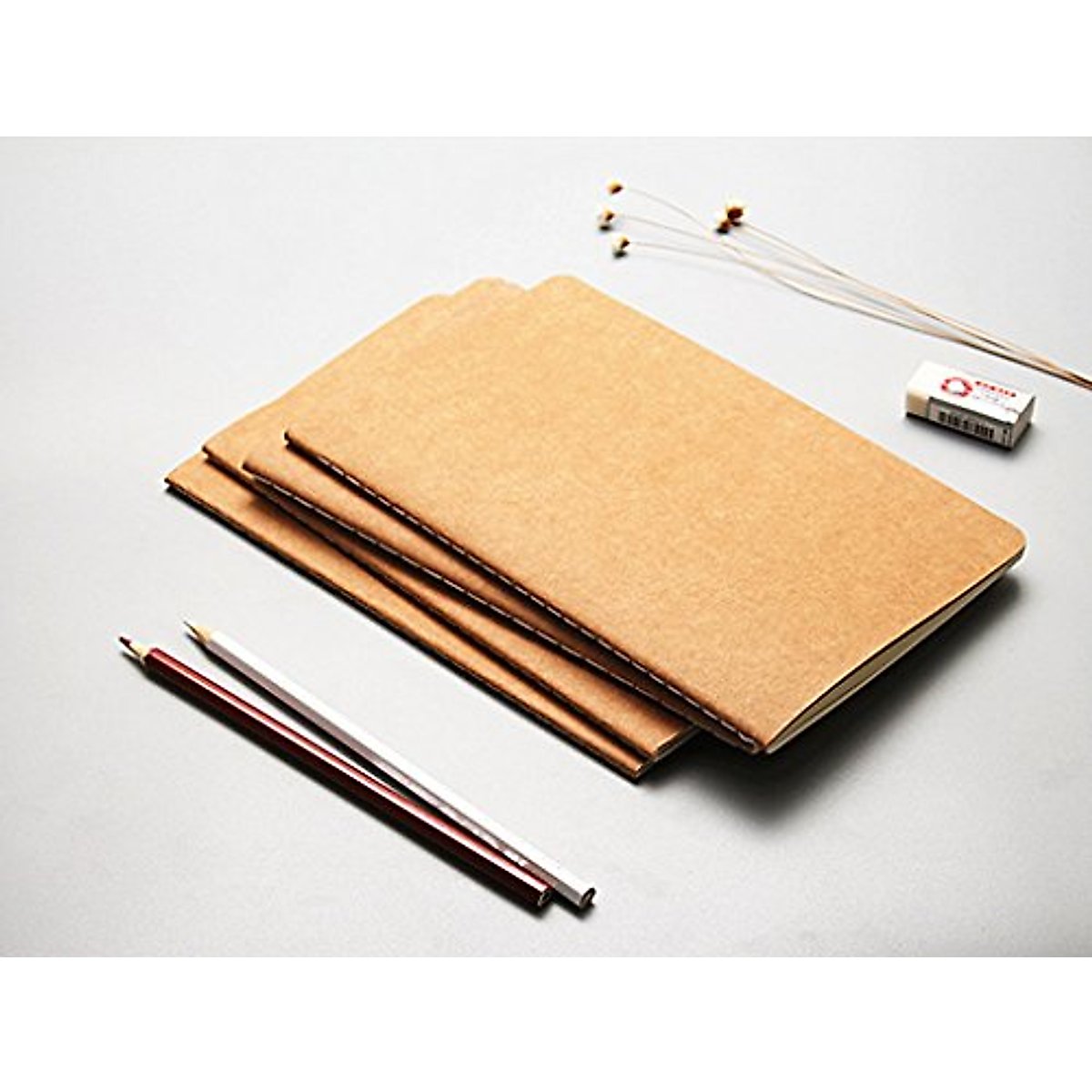 6pcs Travelers' Notebook Thread-bound Journal Diary Memo Pad,A6 Size & 30 sheets(Blank Pages)