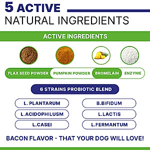 Pawsential Good Poop for Dogs - Anal Gland Support + Stool Solidifier Fiber Supplement - Digestive Support - Stool Quality and Consistency - 100ct