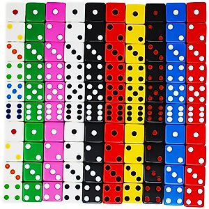 Hobby Monsters 100-Piece 16 mm Assorted Dice for Family Game Night and Teaching Math