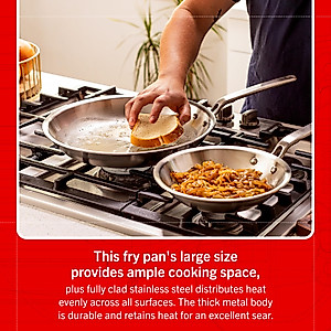 Heritage Steel x Eater 12 Inch Frying Pan | Made in USA | 5-Ply Fully Clad Stainless Steel Pan | Stay Cool Handle Design | Induction Ready & Non-Toxic Pan