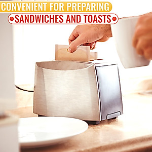 12pcs Non Stick Reusable Toaster Bags - Toaster Sandwich Bags Grilled Cheese Toaster Bags Reusable Bags for Food - Fiberglass Heat Resistant Toaster Bags for Grilled Cheese Sandwiches, Toaster Sleeves