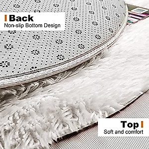 Rectangle Rug, Area Rug for Kids Play Tent, Mat Pad for Kids Playhouse for Nursery Baby Room, Children Room Home Decor Dormitory Soft Velvet 51" Lx38.5 W White