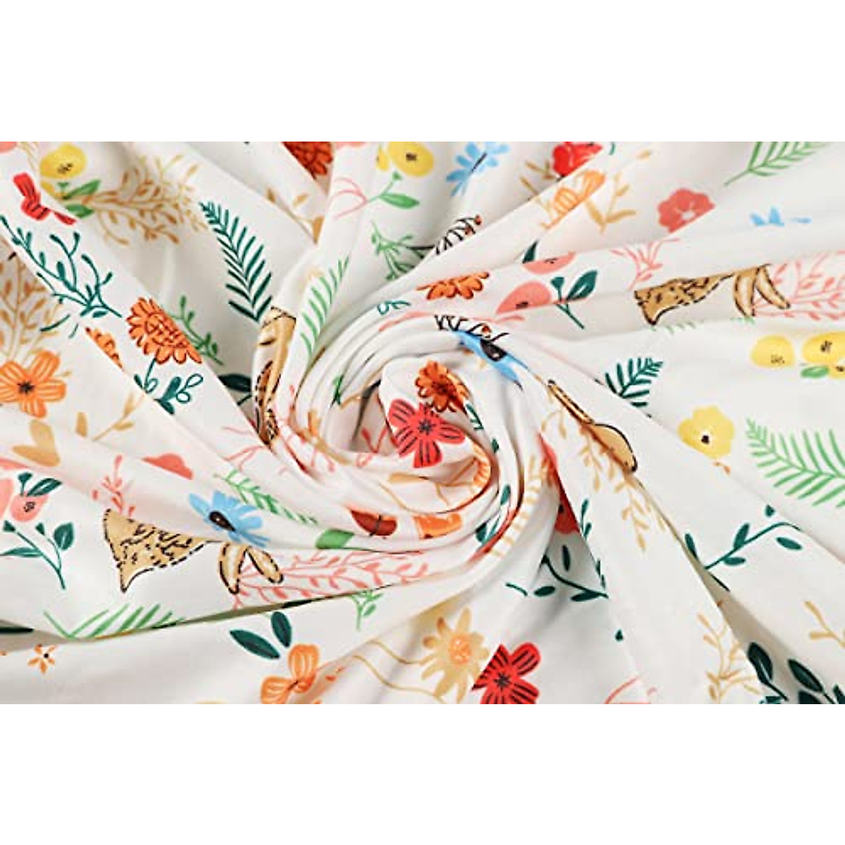 Pack n Play Fitted Sheets for Baby Girl 2 Pack Set Soft Jersey Knit Sheets for Mini Crib Mattress and Playard Mattress, Rabbit Floral and Owl Printing