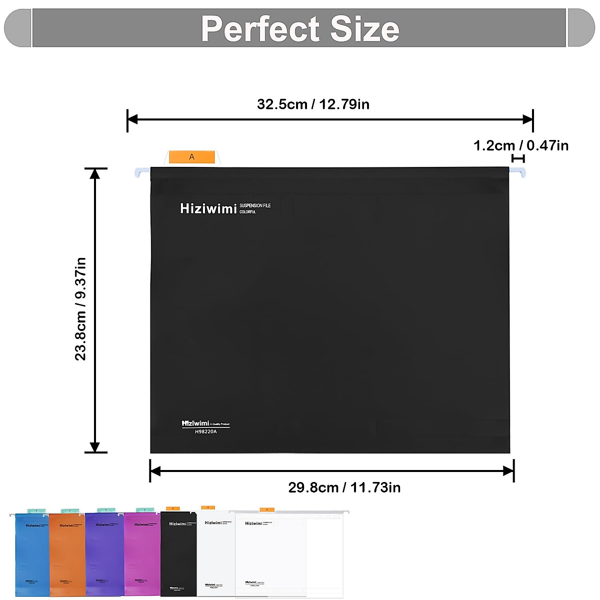 30 Pcs PP Hanging File Folders Letter Size,Black Hanging Folders with Tabs,File Folders for Filing Cabinet Hanging Files for Bulky Files,Medical Charts,Office AMD School Desktop File Storage