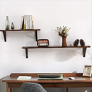 PIBM Stylish Simplicity Shelf Wall Mounted Floating Rack Shelves Solid Wood Triangular Bracket Simple Easy to Clean Save Space,4 Sizes, a , 40x20x8cm