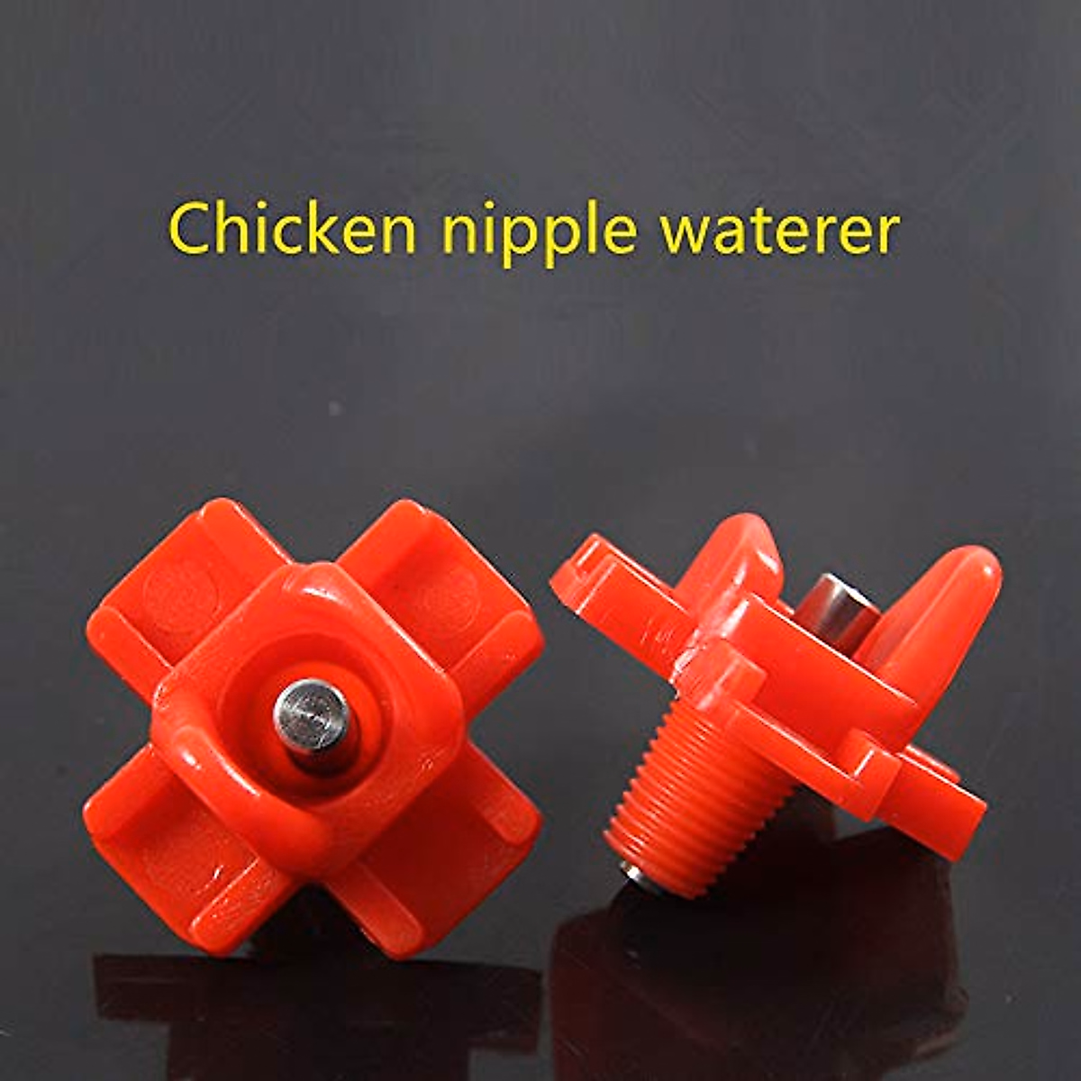 DoubleWood 20Pcs Chicken Nipples Horizontal Side Mount Poultry Water Nipple Waterer Drinker Outdoors for Chicken Ducks Quail and Other Poultry (20)