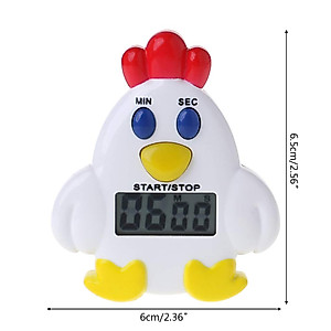 HELYZQ Kitchen Timer Cute Cartoon Chicken Electronic LCD Digital Countdown Kitchen Timer Cooking Baking Helper 100 Minutes Reminder
