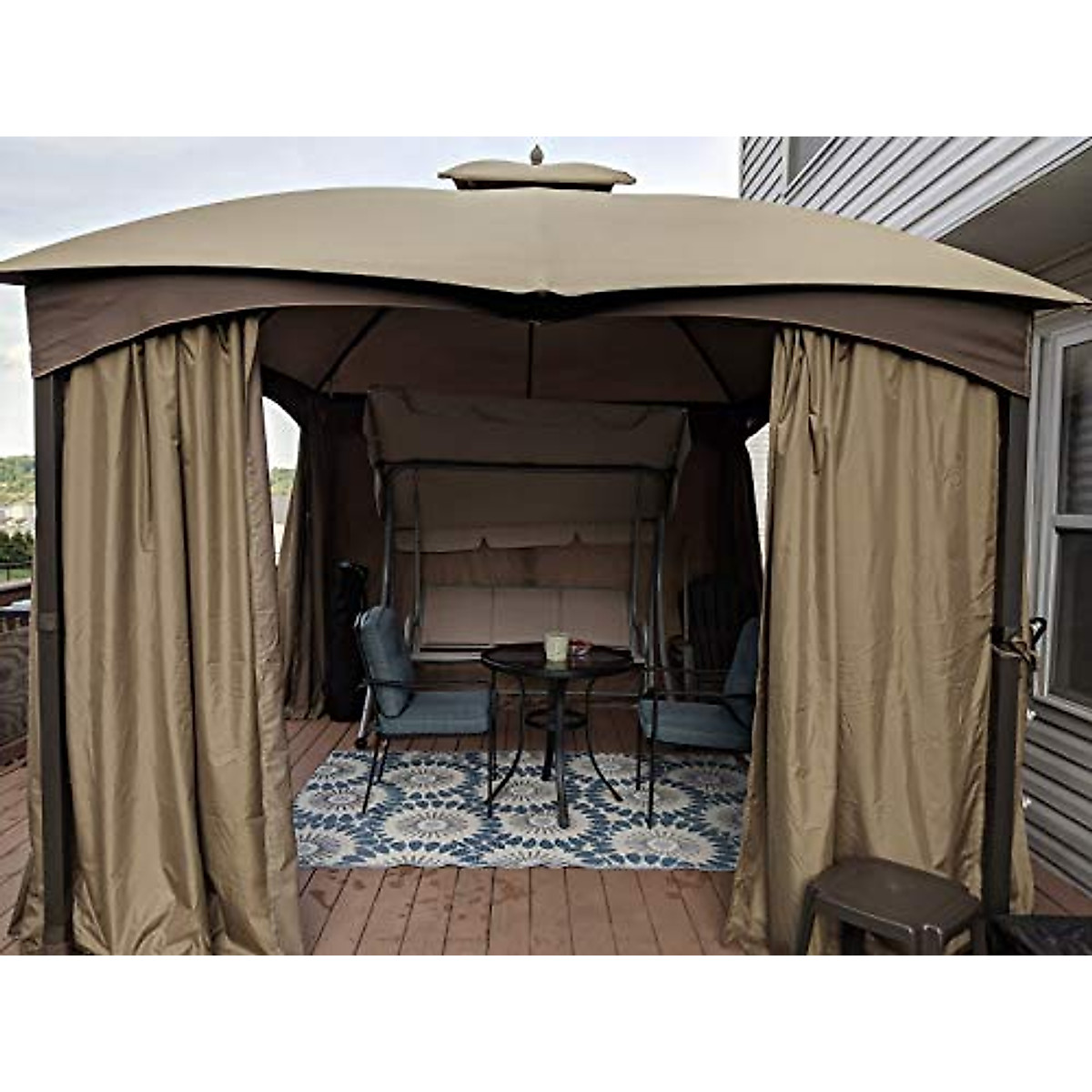 Add Privacy to Your 10 x 12 Gazebo with This 4 Pack of Easy to Install Privacy Panel Side Walls Including Snap-on Rings