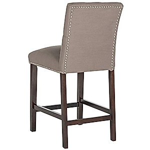 Safavieh Home Collection Norah Dark Taupe and Espresso Counter Stool (Set of 2)
