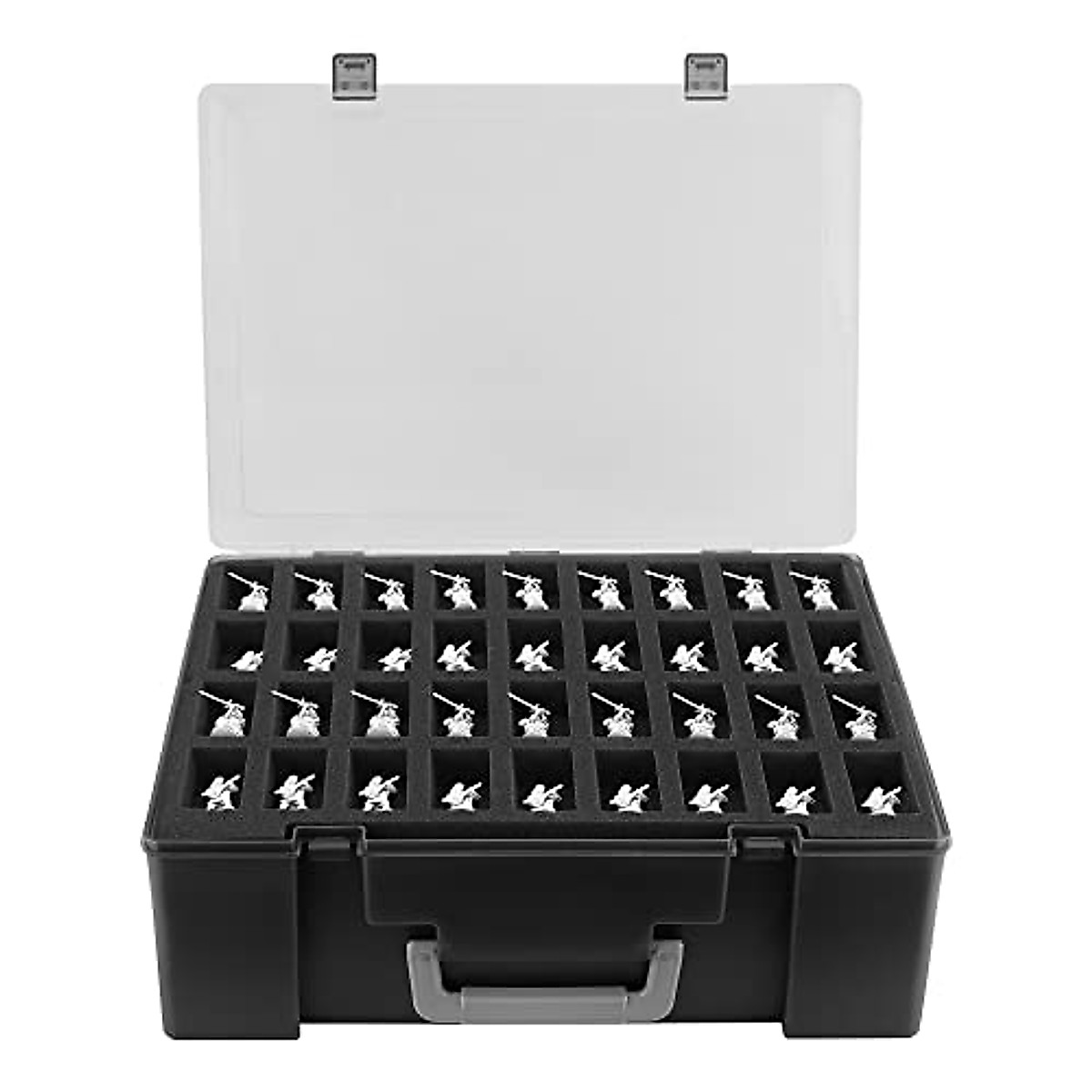 TPCY Miniature Storage Sturdy Carrying Figure Case -108 Slot Figurine Minature Carrying Case ,Compatible with Warhammer 40k, Dungeons & Dragons and More (Blackness)
