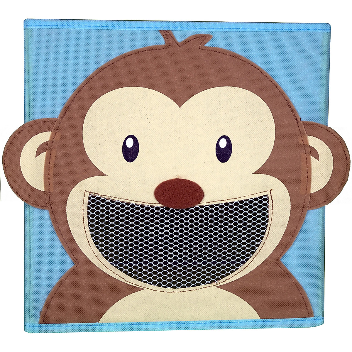 Foldable Storage Bin Containers - Collapsible Cube Bins with see through mouth! - Great Non Plastic Box Cubes for kids, toys, nursery, wall organizer, décor, etc. - Safe, Stain-resistant, fun!